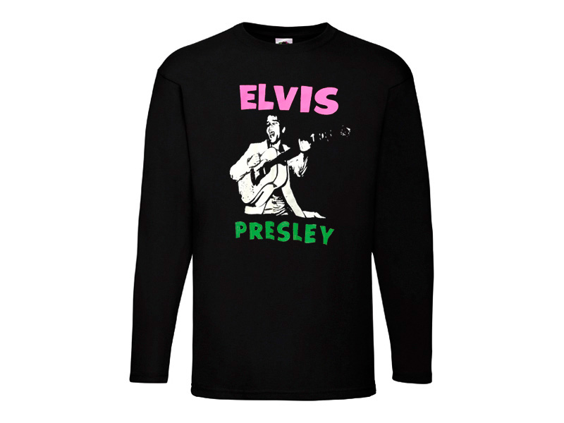 Camisetas Manga Larga Hombre: Camiseta Elvis Presley Manga Larga